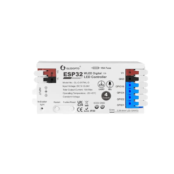 Gledopto ESP32 WLED Controller GL-C-017WL-D | Zelco UK – zelco